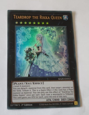 Yu-Gi-Oh! Teardrop the Rikka Queen (MAZE-EN053) 1. Edit. English Ultra ...