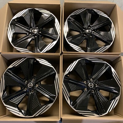 Genuine Set Nissan Qashqai 20" Alloy Wheels Diamond Cut and Gloss Black ...