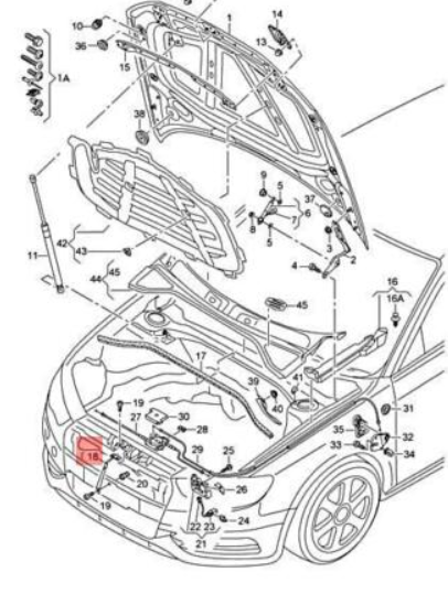 GENUINE OEM AUDI A3 S3 8VS 8VM FRONT BONNET CATCH HOOK 8V4823485C for ...