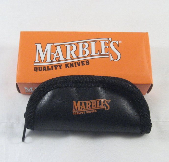 Marbles pocket knife Trapper Green Stag Bone Handle with storage case ...