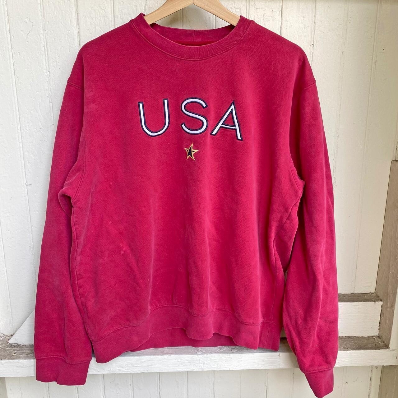 Vintage Y2K early 2000's Nike Red Swoosh Spellout Cre… - Gem