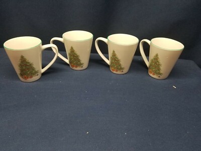 Trisa Christmas Tree Coffee/Tea Mugs Set of 4 Vintage | eBay