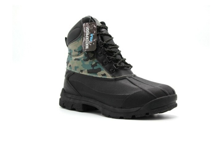"Fila Men's Black Camo Waterproof Weathertech Duck Boots Size 10.5" | eBay