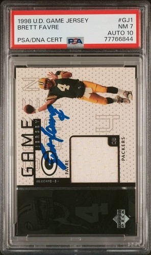 1998 Upper Deck Jersey Brett Favre auto card PSA DNA 7 10 | eBay