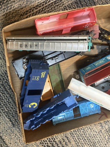 vtg Job Lot of Railroad Cars Toy Train parts or restore Plastic, some ...