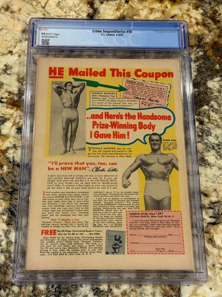 Crime SuspenStories #16 CGC 9.0 Rare White Pages 1953 EC Craig Torres ...