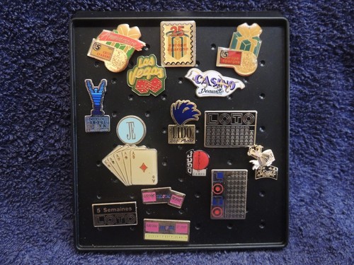 16 Metal pins lucky games in a case | eBay