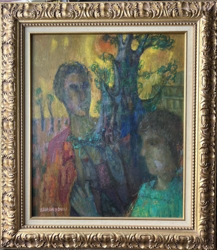 Lev Landau Original Painting Figurative Modern Art Polish American Folk ...