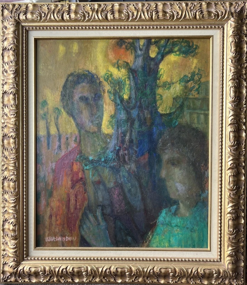 Lev Landau Original Painting Figurative Modern Art Polish American Folk ...