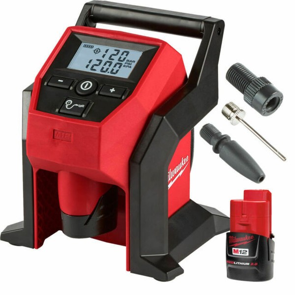 Milwaukee M12 12V Cordless Compact Inflator with Battery (2475-20P) for ...