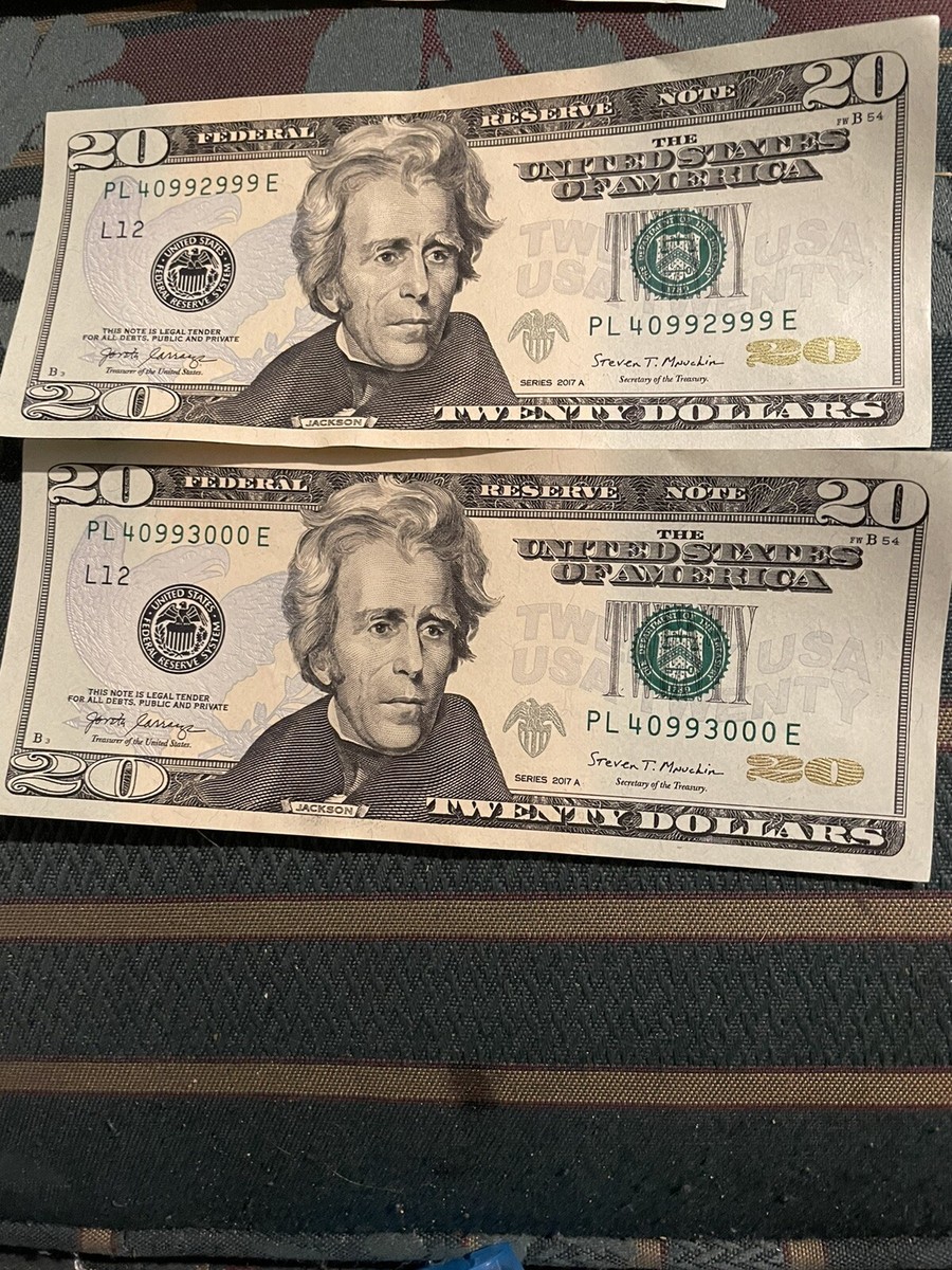Two Twenty Doller Bills 1934 A Series Chicago Federal Reserve 20