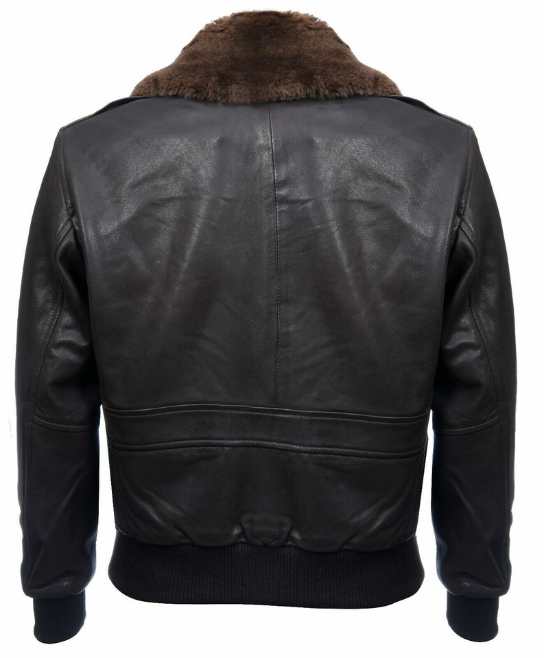 Men's Air Force Brown Pilot Aviator Real Leather Flight Bomber Jacket ...