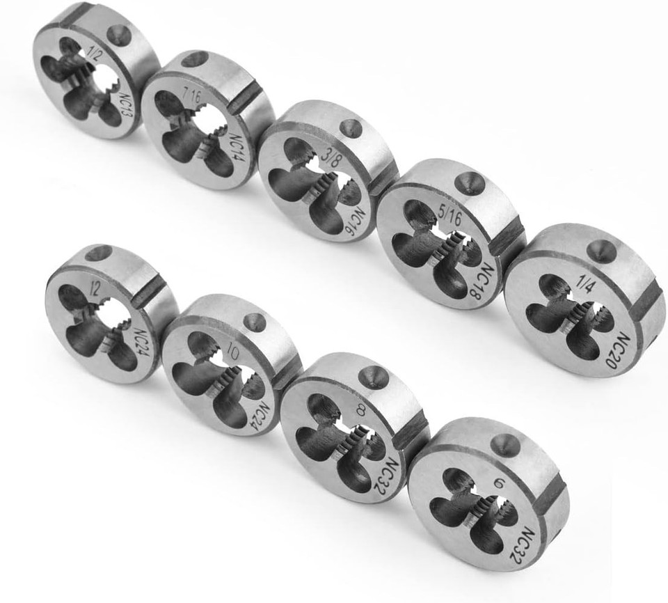 UNF and UNC Taps and Dies Set 20 Pieces SAE 1/4-1/2 Inch Tungsten Alloy ...
