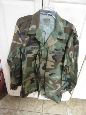 MILITARY BDU TOP JACKET LARGE LONG WARRANT OFFICER NAMED WRIGHT SENIOR ...