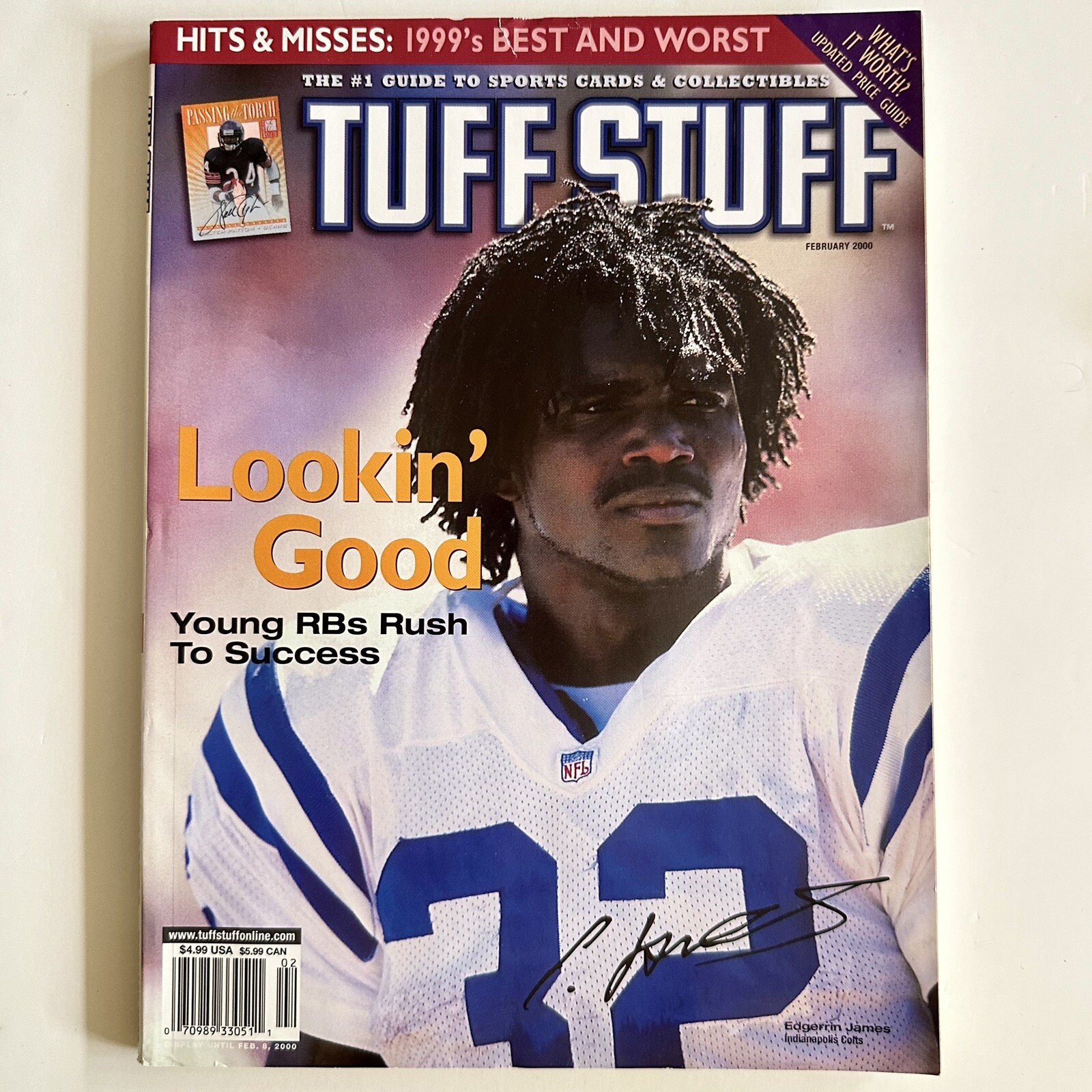 Feb 2000 TUFF STUFF MAGAZINE & Price Guide/Edgarrin James of the Colts🏈 ...