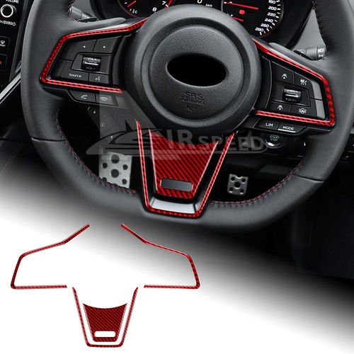 For Subaru WRX STI 2022-2023 Red Carbon Fiber Steering Wheel Panel ...
