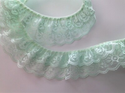 Mint Double Ruffled Candlewick Lace Trim, 2 Tier Lace, 2 YARDS | eBay