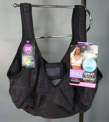 New Bra Bali Cool Comfort Revolution Seamless Floral Mesh Black 3484 ...