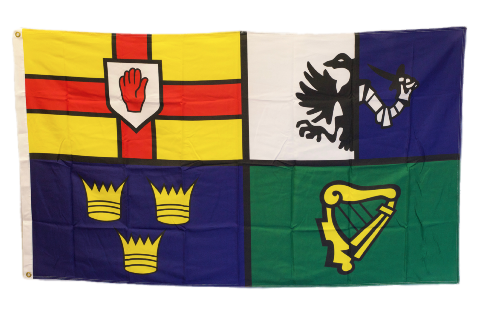 3x5 Ireland 4 Provinces Flag 5'x3' 150cm x 90cm Woven Polyester KNITTED ...