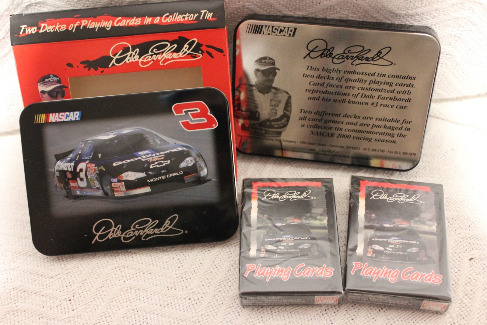 2001 NASCAR DALE EARNHARDT Sr TWO DECKS OF PLAYING CARDS IN A 3D ...
