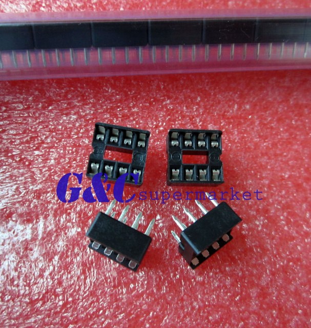 100PCS 8-Pin 8pins DIL DIP IC Socket PCB Mount Connector NEW GOOD ...