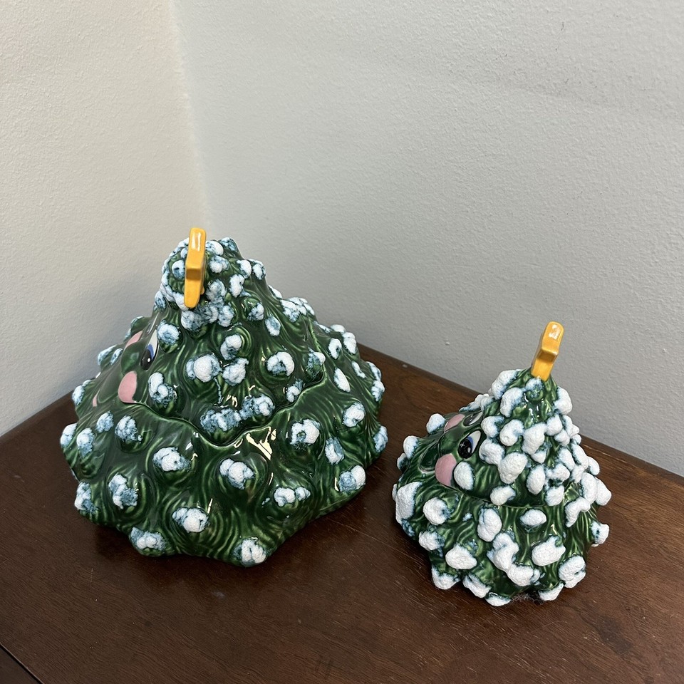 Vtg Scioto Ceramic Glazed Kitschy Smiling Face Christmas Tree Cookie ...