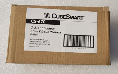 CubeSmart Stainless Steel 2 ¾" Disc Padlock with 2 keys 4 Pack | eBay