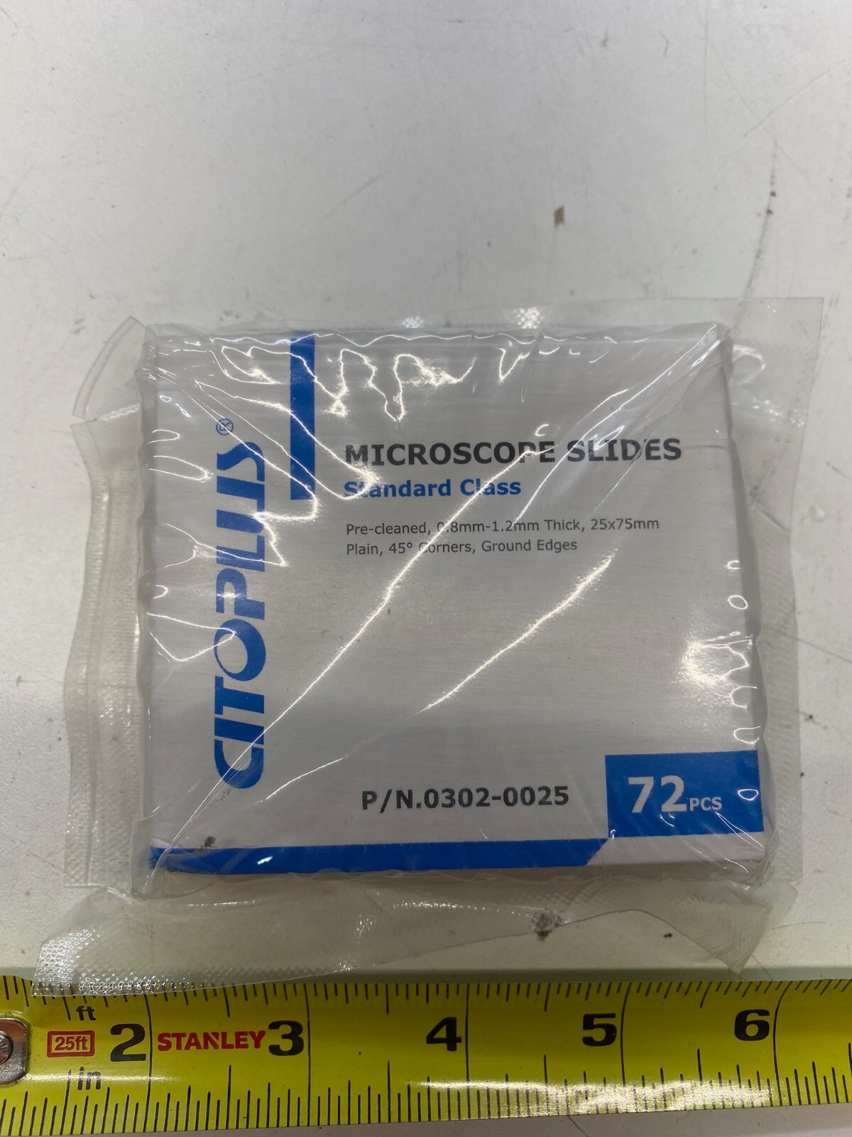 72 Pack Citoplus Microscope Slides Pre-Cleaned 25 x 75mm 45° Corners 0. ...