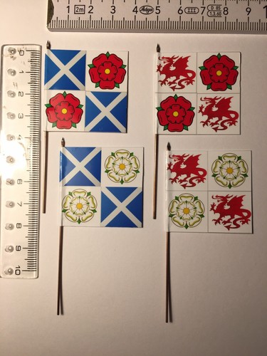 1444) 4x 28mm War of The Roses WOTR Flags Scots Welsh Mercenaries ...