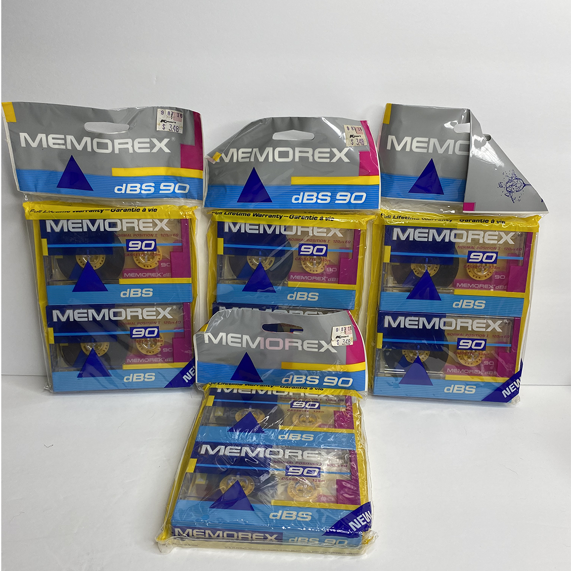 4 MEMOREX dBS 90 Normal Position I Blank Audio Cassette 2 pack Sealed ...