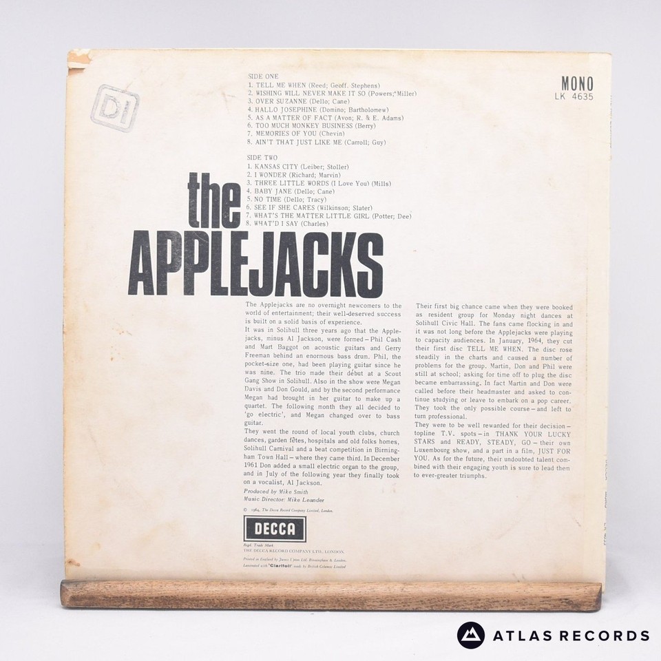 The Applejacks The Applejacks 1K 1K Mono LP Album Vinyl Record LK 4635 ...