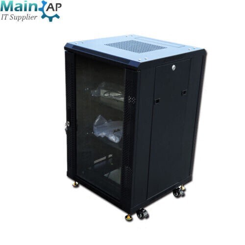 18RU 800mm Deep Free Standing Server Rack Data Network Cabinet 18U 19 ...