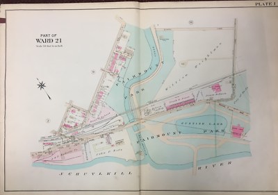 1911 PHILADELPHIA PA FAIRMOUNT PARK GUSTINE LAKE RIVERSIDE MANSION ...
