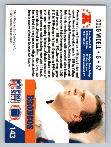 1991 Pro Set - #143 Doug Widell (RC) for sale online | eBay