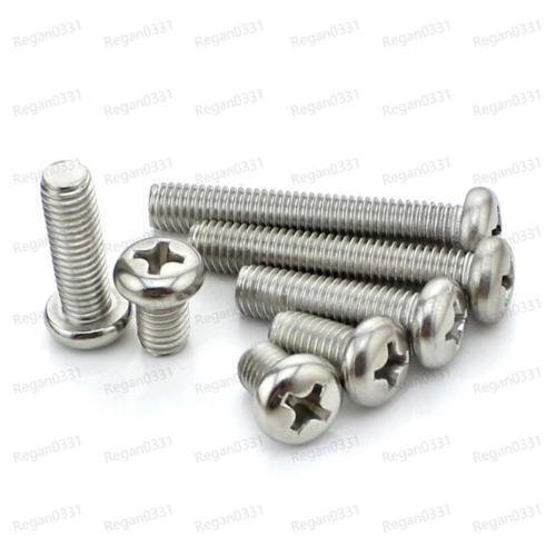 Phillips Cross Pan Head Screws Bolts Stainless steel&Black zinc&Brass ...