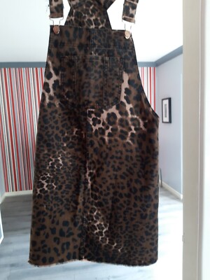 River Island Animal Print Pinafore Skirt Size 8 Hardly Worn Knee Length ...