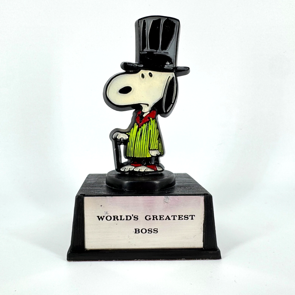 Peanuts Snoopy Trophy World's Greatest Boss Aviva Top Hat | eBay