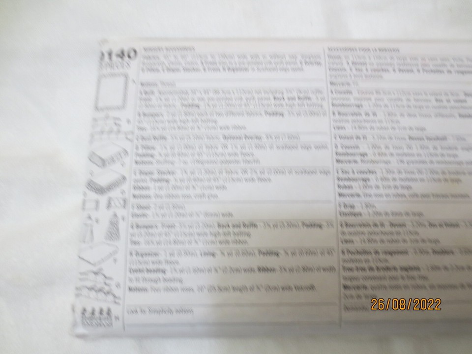 Uncut 9140 Simplicity Vintage Nursery Crib Accessories 80's Sewing ...