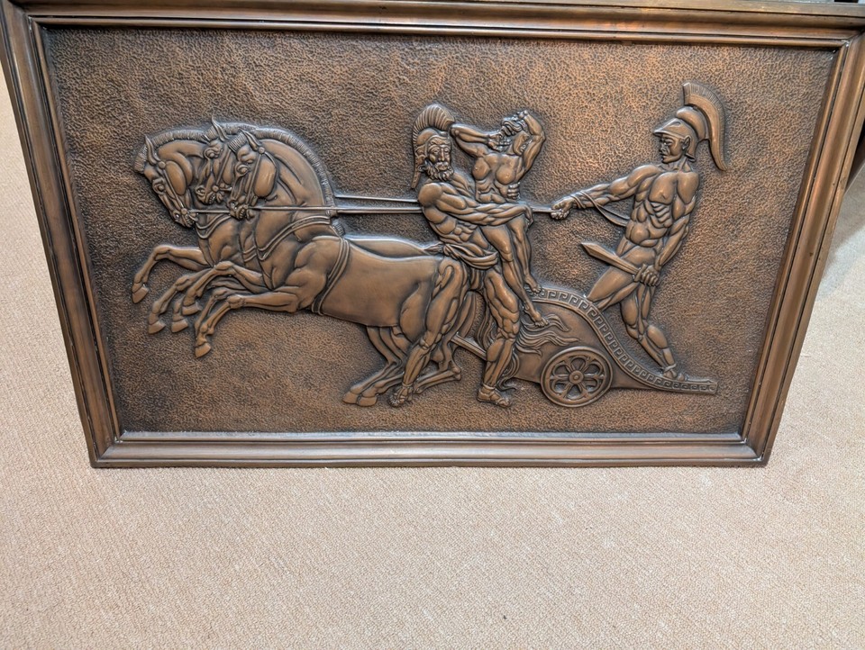 Large Bronze Plaque Roman Chariot Art Deco Style | eBay