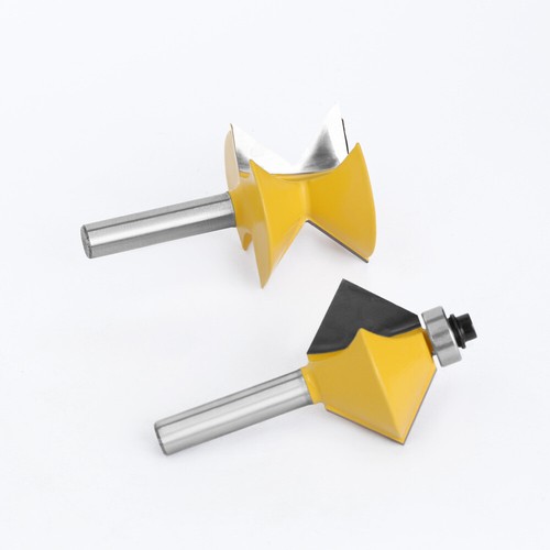 8mm Shank Edge Banding Router Bit Set V-Design 90 Degree Tongue ...