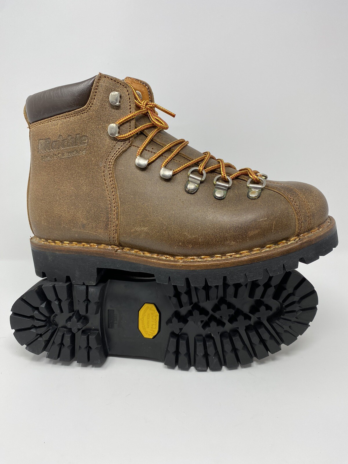 Raichle Leather Hiking Boots Size 6 N Made In Switzerland ...