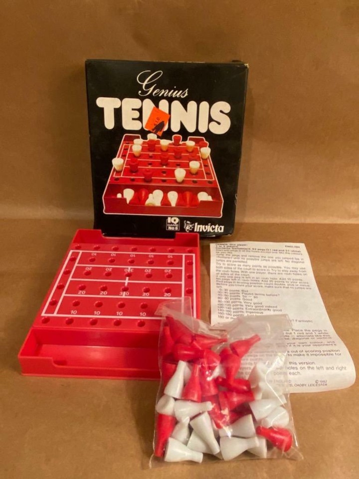 Two Vintage Games Invicta Genius Football No. 7 & Tennis No. 6 IQ Board ...