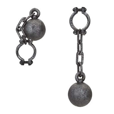 Ball And Chain Ankle Leg Shackle Prison Jail Costume Fancy Dress Party ...
