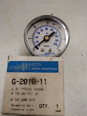 Johnson Controls G-2010-11 2.0 Pressure Gauge 0-30 & 0-200 KPA | eBay