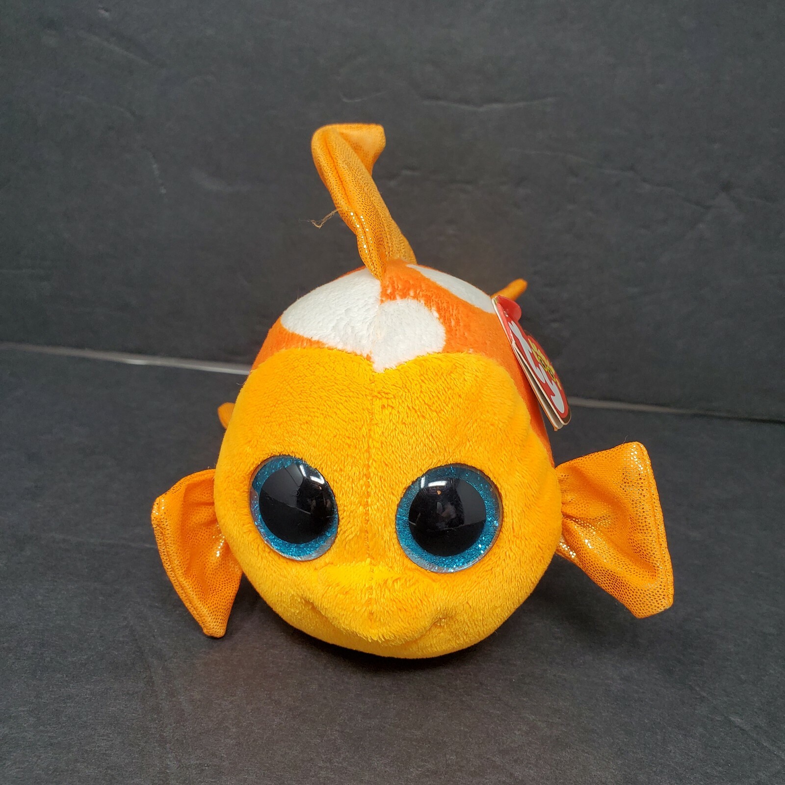 TY Beanie Boos Sami Orange Fish Stuff Plush Animal Glitter Eyes Tank ...