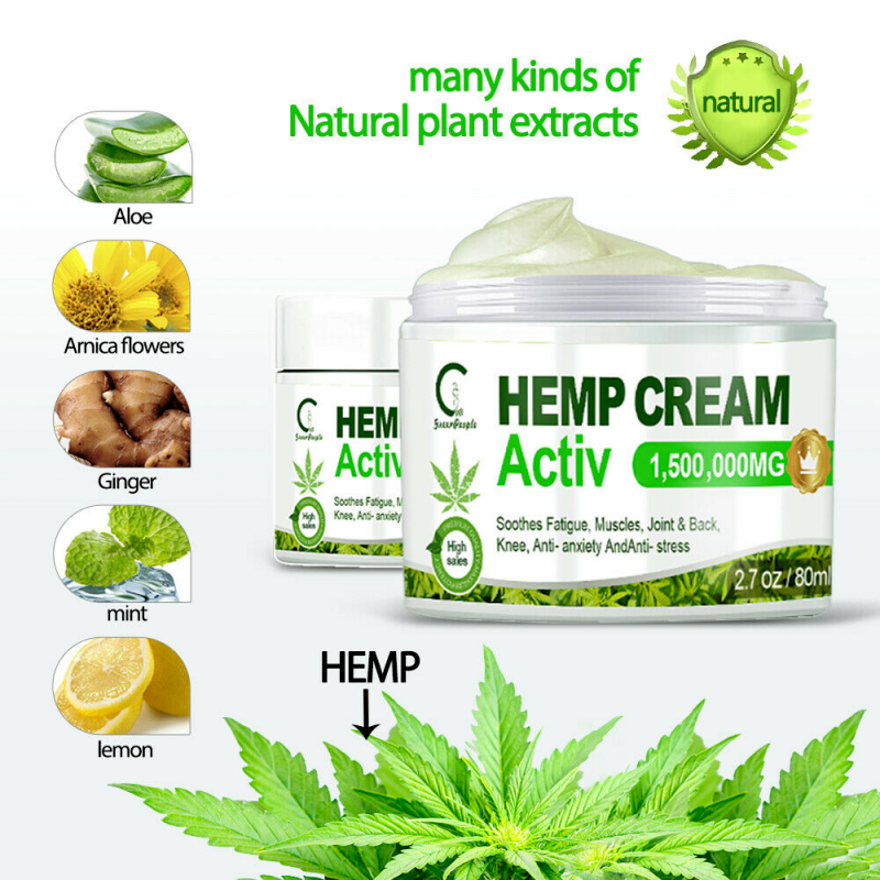 Natural Hemp Cream for Joints, Back, Neck, Elbows Massage Natural ...