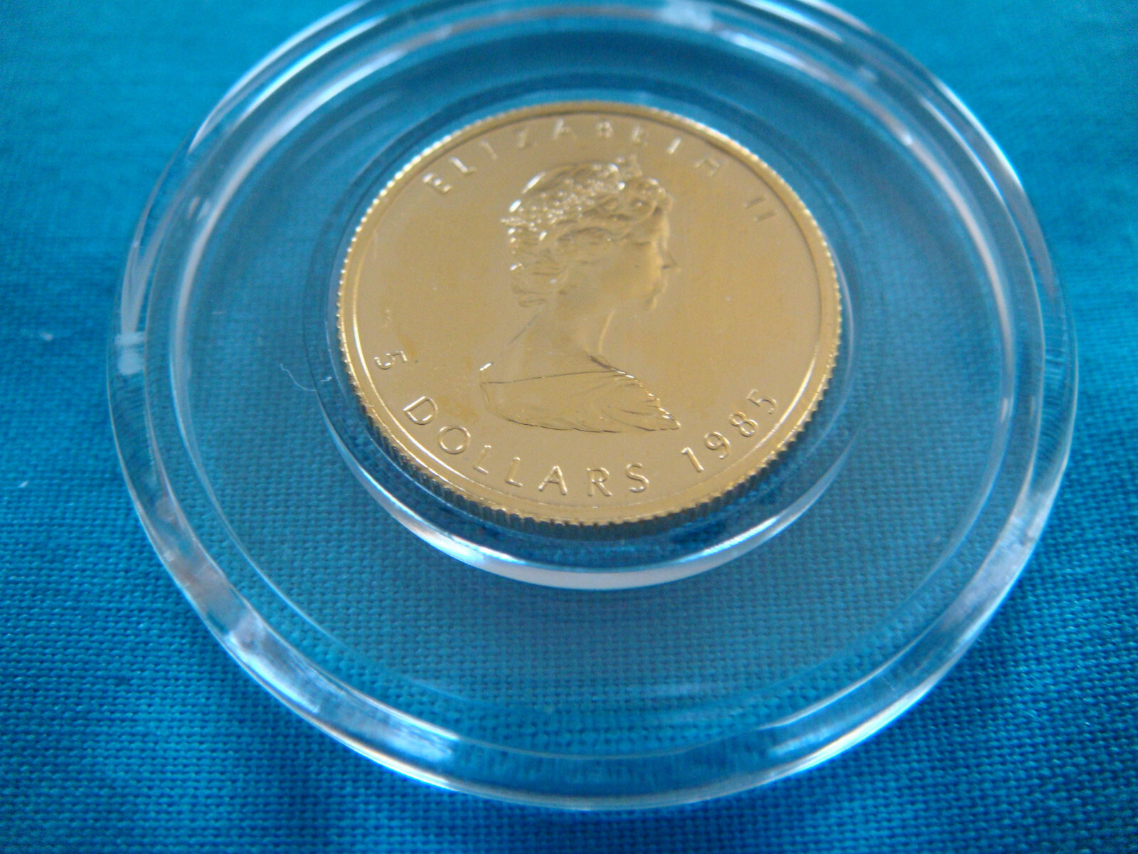 1985-1-10-oz-canada-gold-maple-leaf-5-coin-9999-fine-bu-capsule