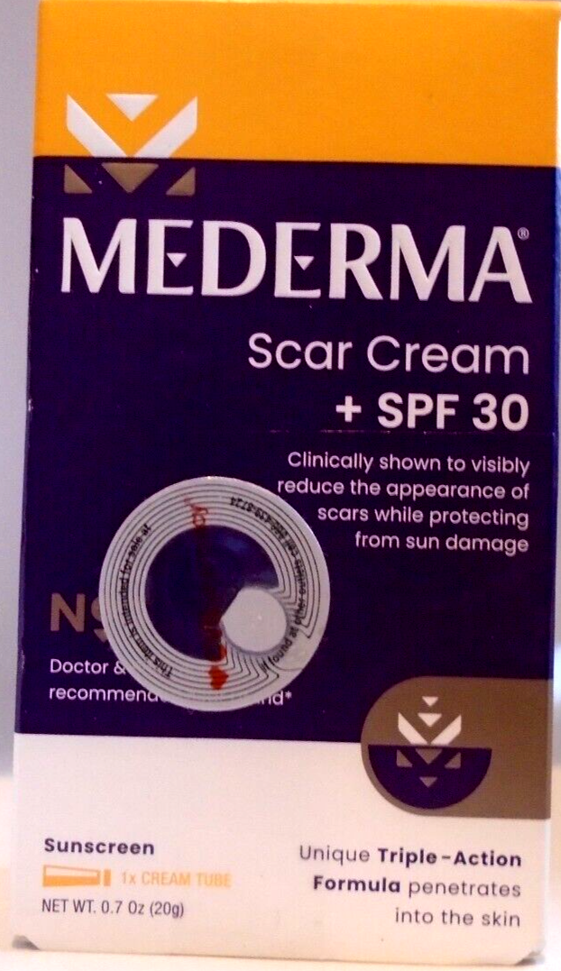 Mederma Scar Cream + SPF 30 - Sunscreen 1x Cream Tube - 0.7 oz / 20 g ...