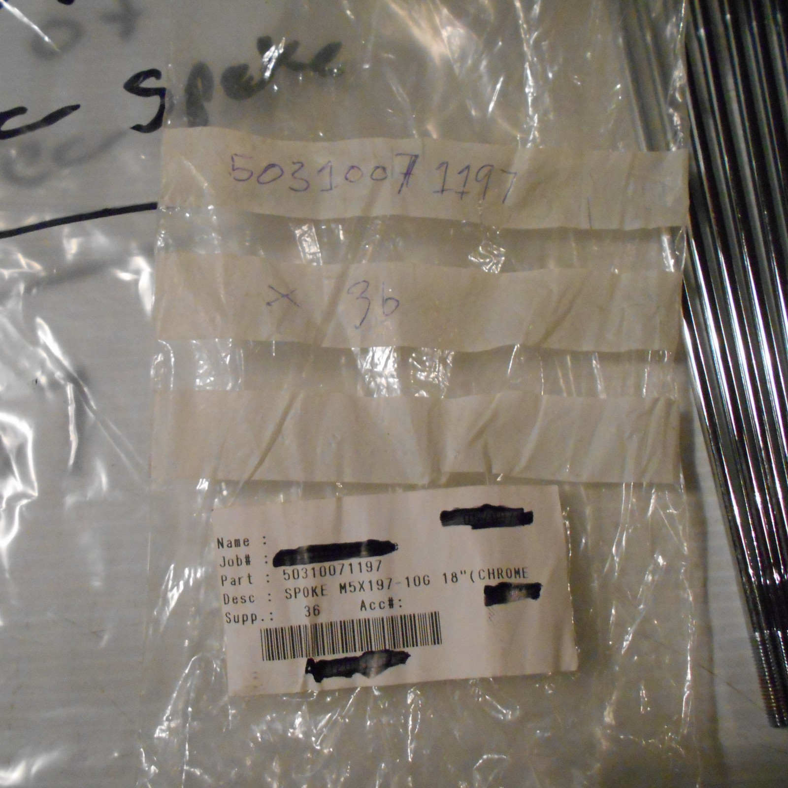 GENUINE KTM PARTS REAR WHEEL SPOKES 36 200/250/300/380EXC 400/520EXC ...