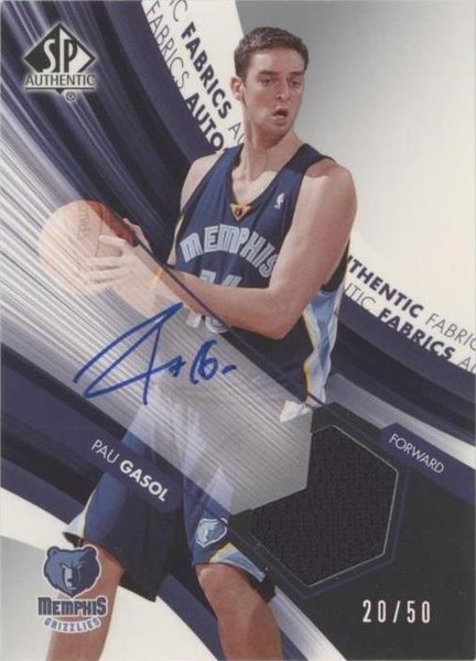 2004-05 SP Authentic - Autographed Authentic Fabrics #AAF-PG Pau Gasol ...